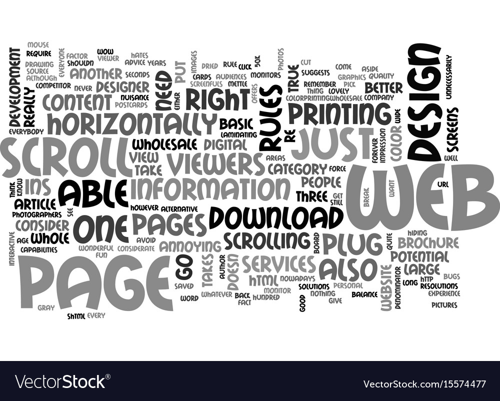 Basic rules on web design text word cloud concept Vector Image