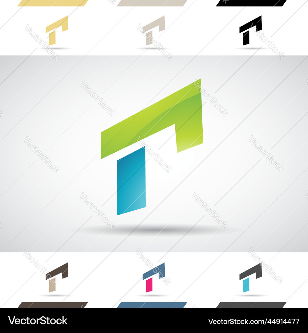 Blue and green glossy abstract logo icon Vector Image