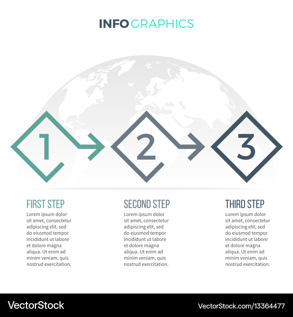 Business infographics timeline with 3 options Vector Image