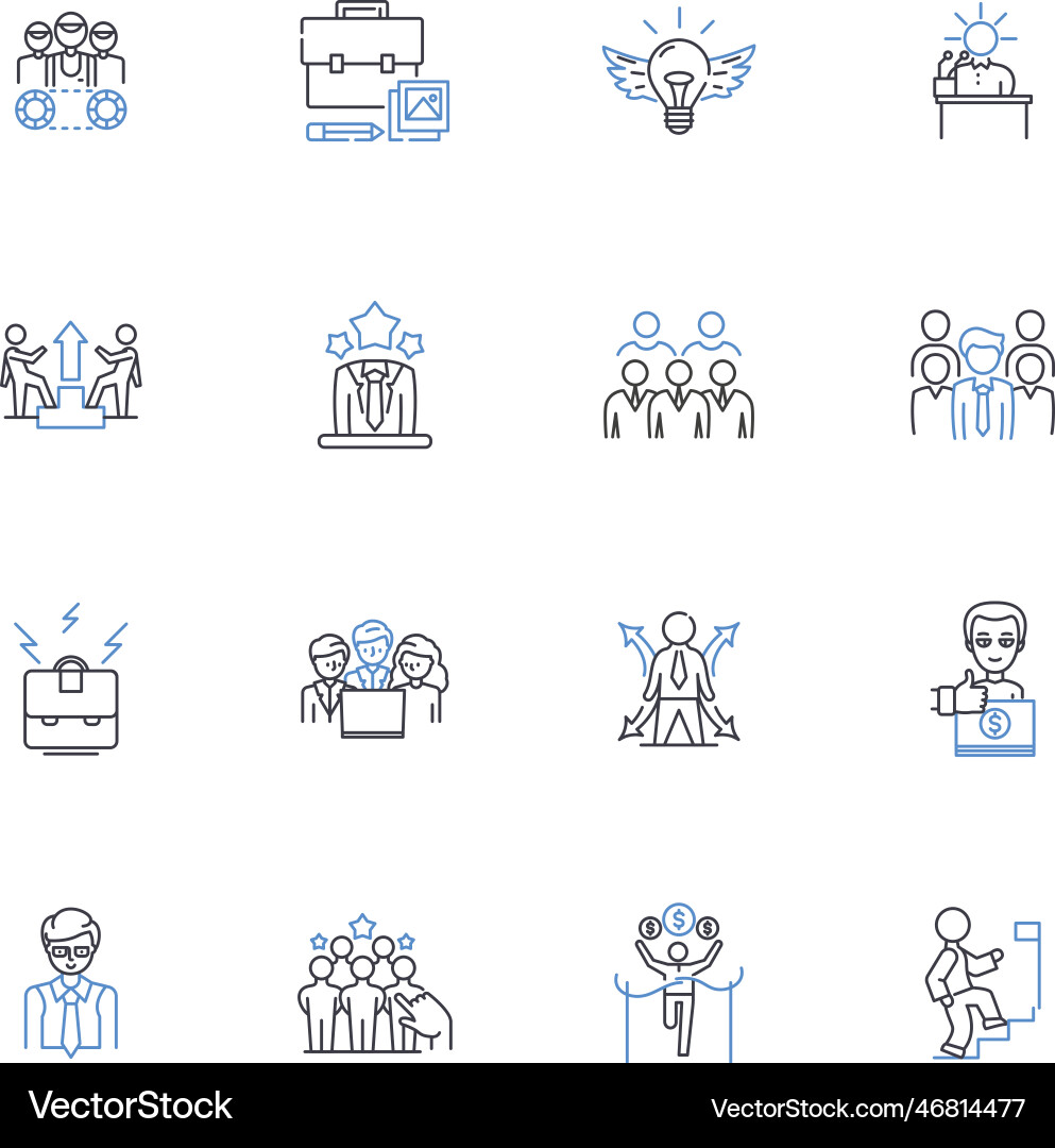 Conducting line icons collection baton orchestra Vector Image