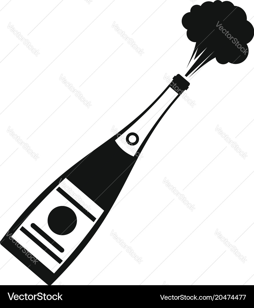 Explosion champagne icon simple style Royalty Free Vector