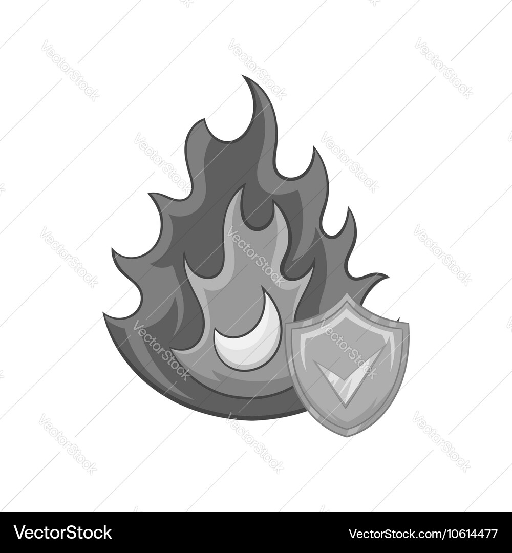 Fire insurance icon black monochrome style Vector Image