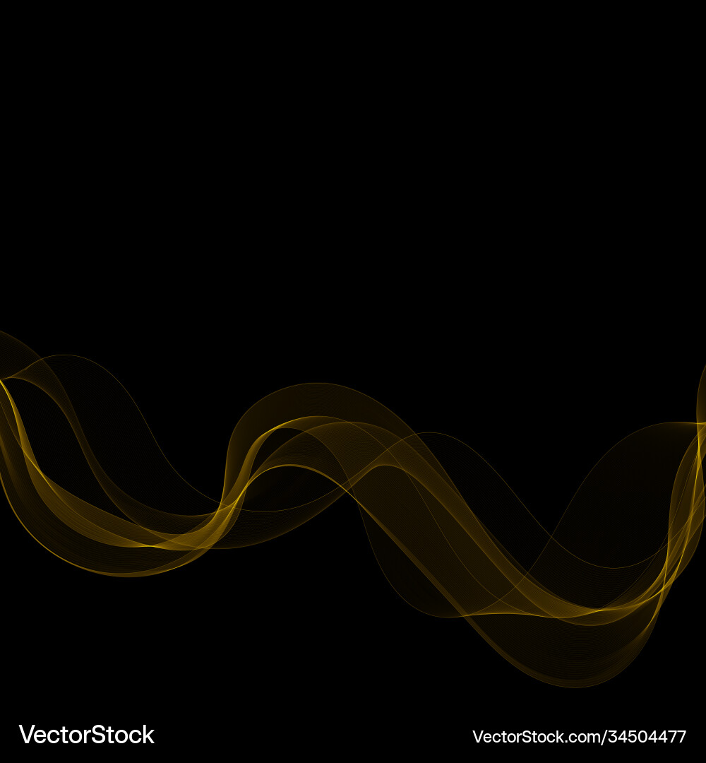 Gold neon waves abstract curves eps 10 Royalty Free Vector