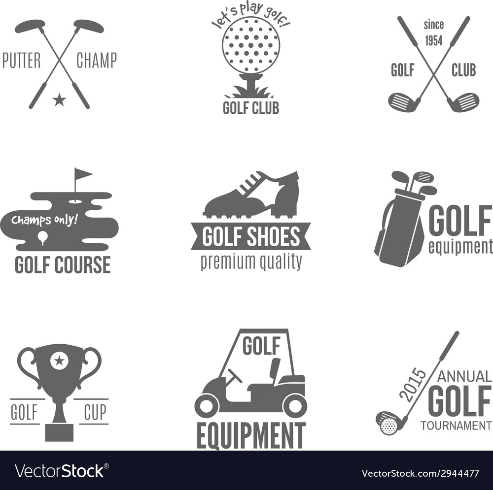 Golf label set Royalty Free Vector Image - VectorStock