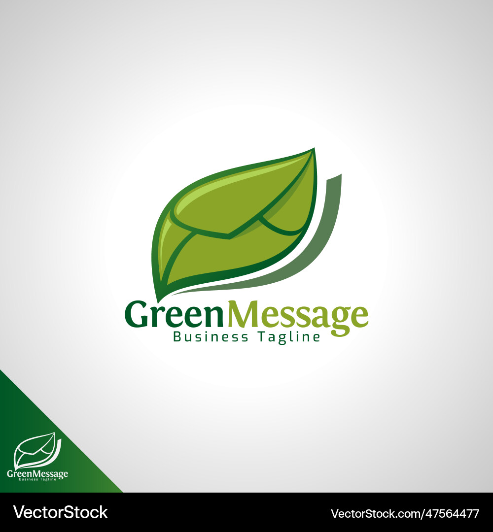 Green message - back to the nature logo Royalty Free Vector