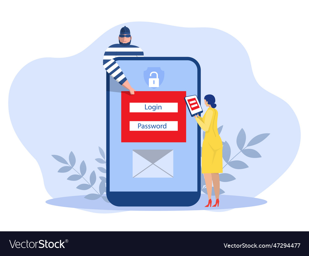 Hacker steal username and password phishing Vector Image