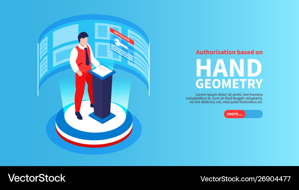Hand geometry analysis composition Royalty Free Vector Image