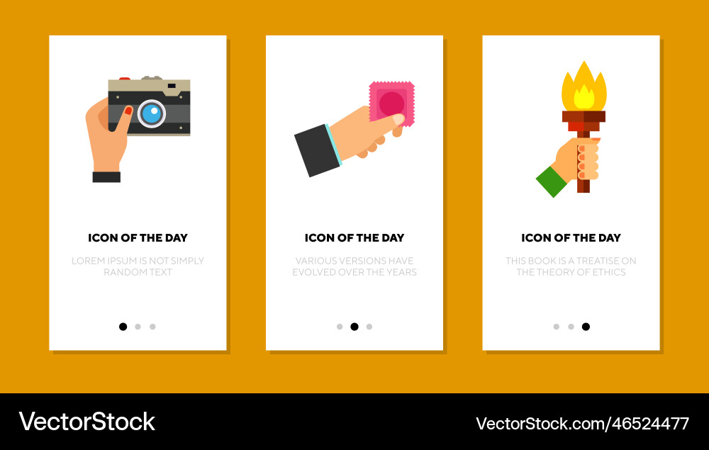 Holding stuff flat icon set Royalty Free Vector Image