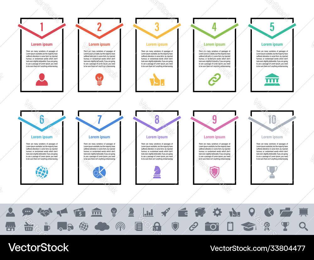 Infographic design business concept with 10 steps Vector Image