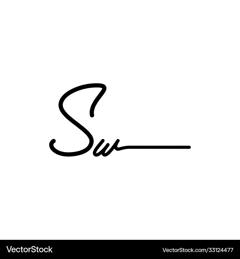 Letter sw signature logo template Royalty Free Vector Image