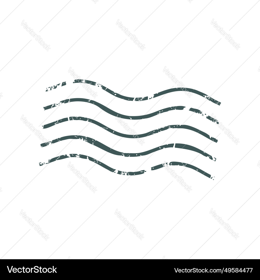 Postage and postal stamp wavy lines sketch mark Vector Image