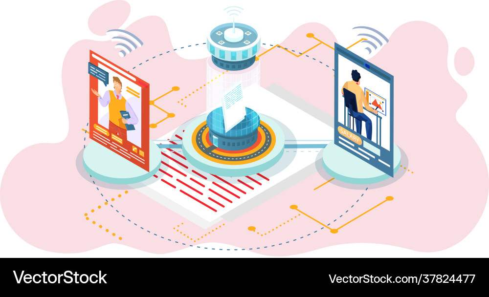 Remote working and networks professional business Vector Image