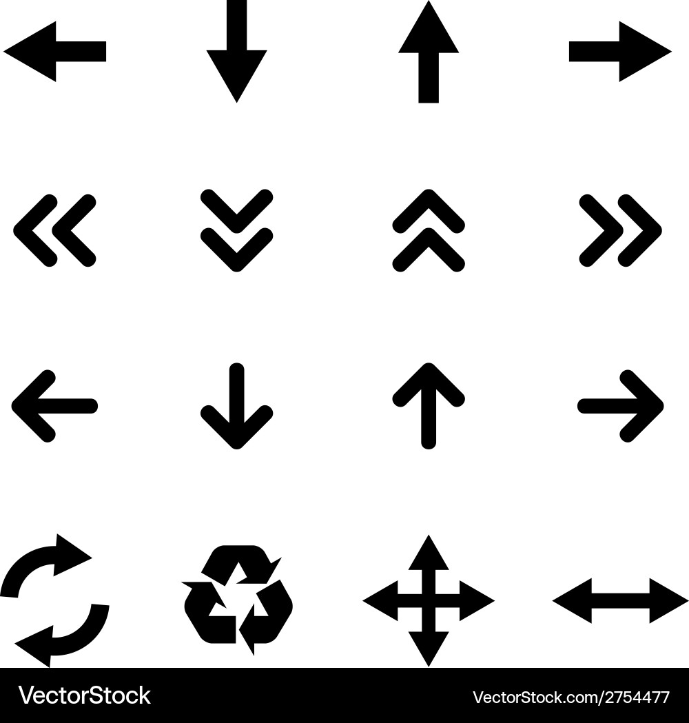 Set of flat icons - arrows Royalty Free Vector Image