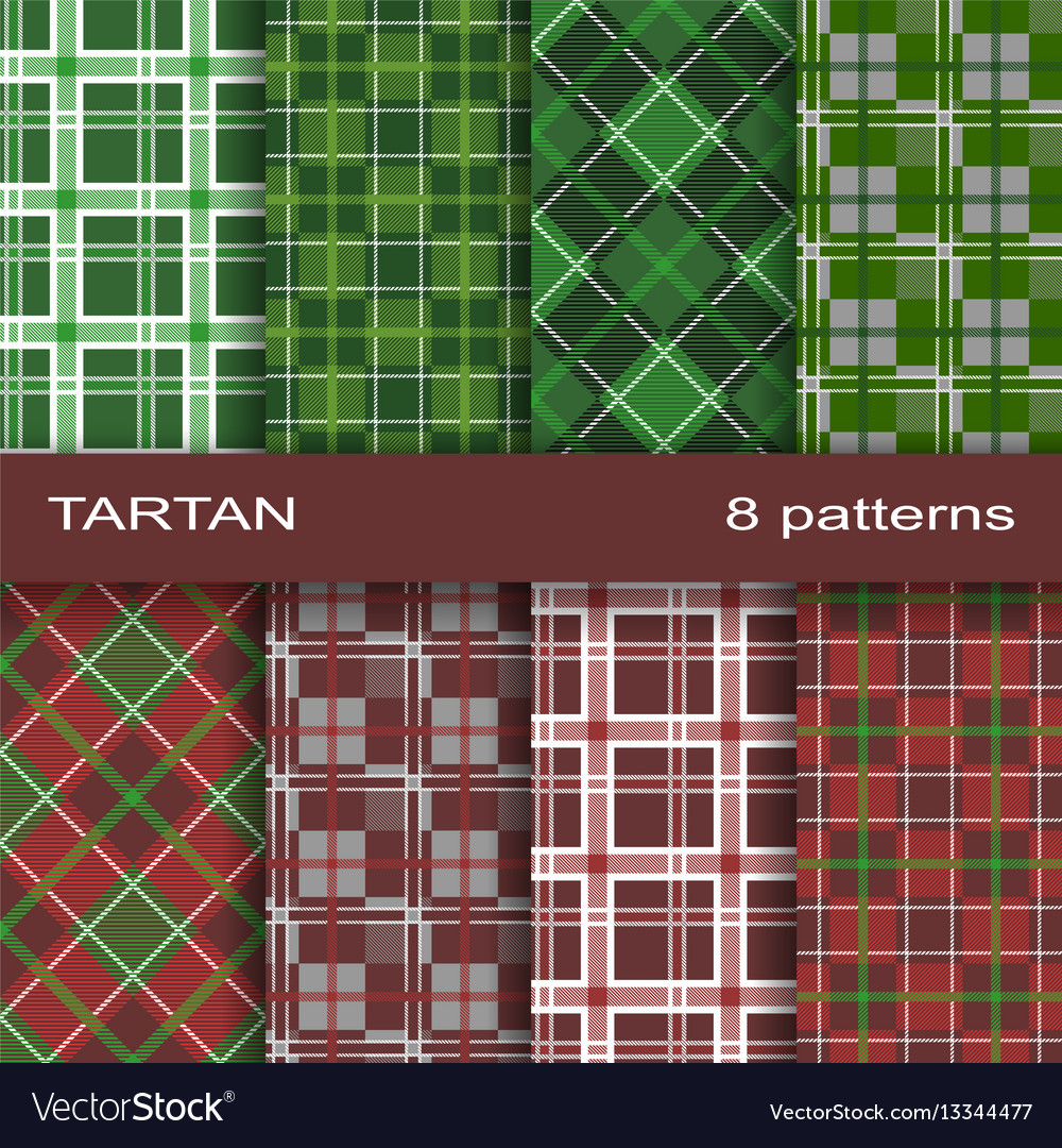Set tartan pattern Royalty Free Vector Image - VectorStock