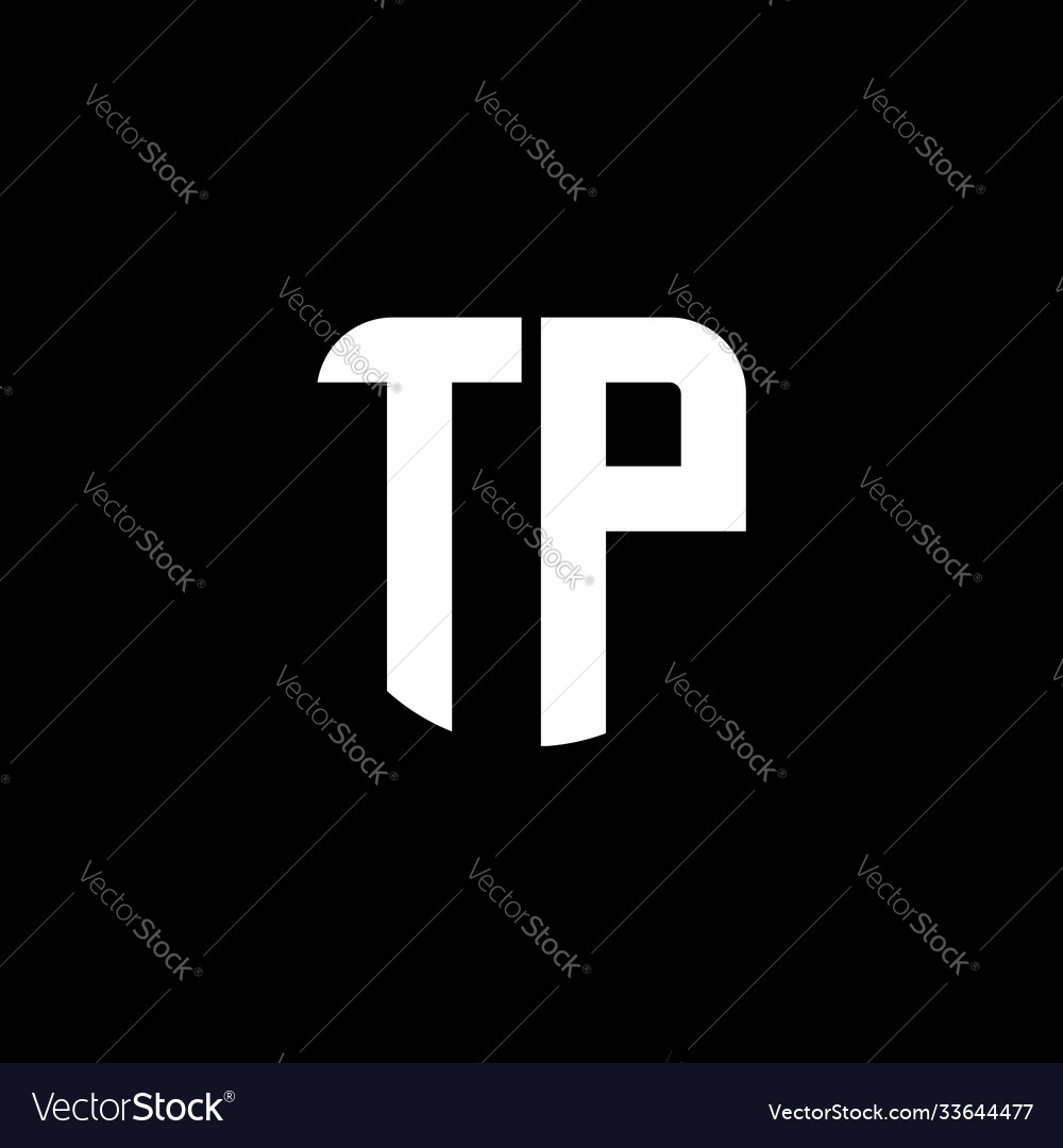 Tp logo monogram with circular shape shield Vector Image
