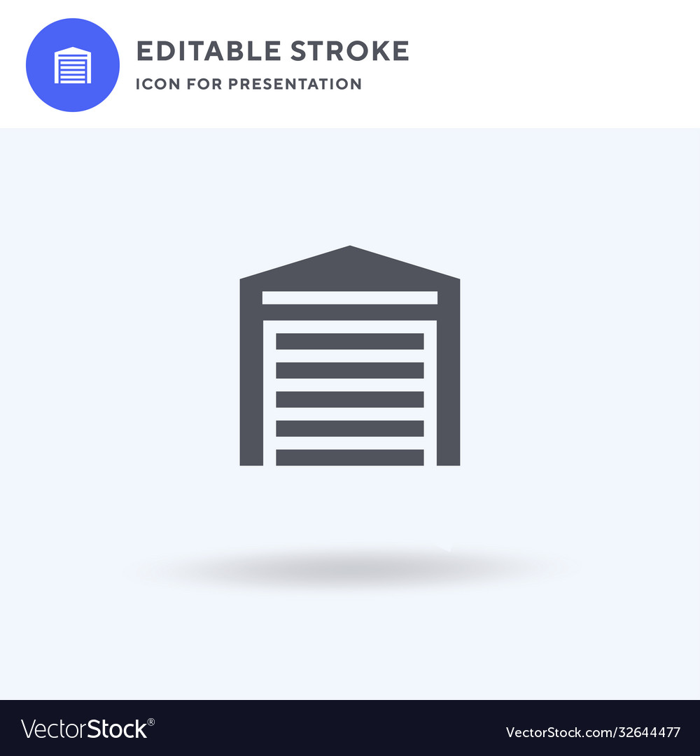 Warehouse icon filled flat sign solid Royalty Free Vector