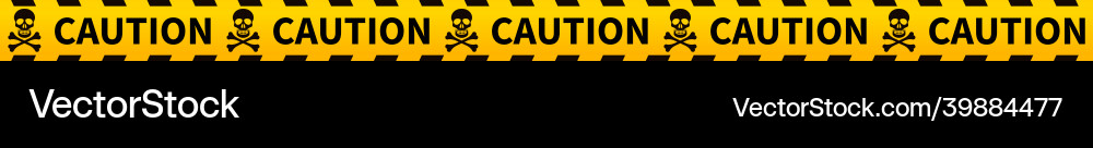 Yellow caution tape warning ribbon with black Vector Image