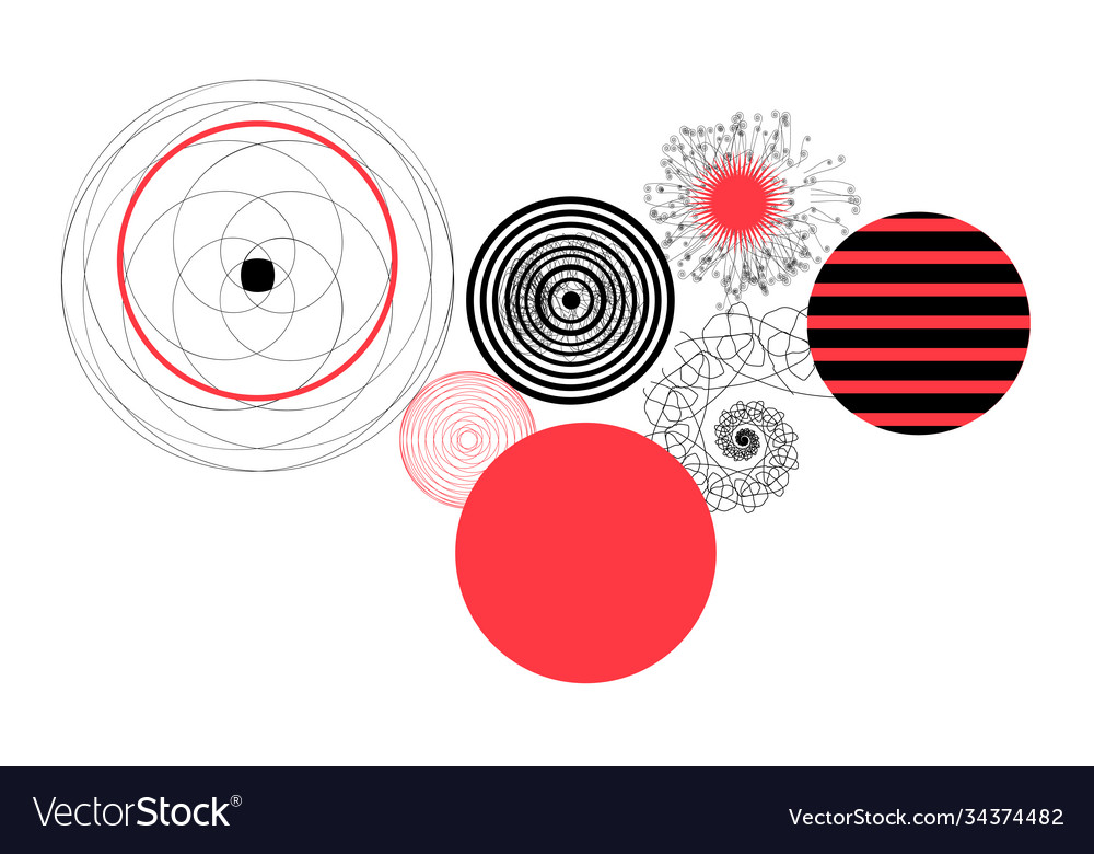 Abstract round shapes and objects Royalty Free Vector Image