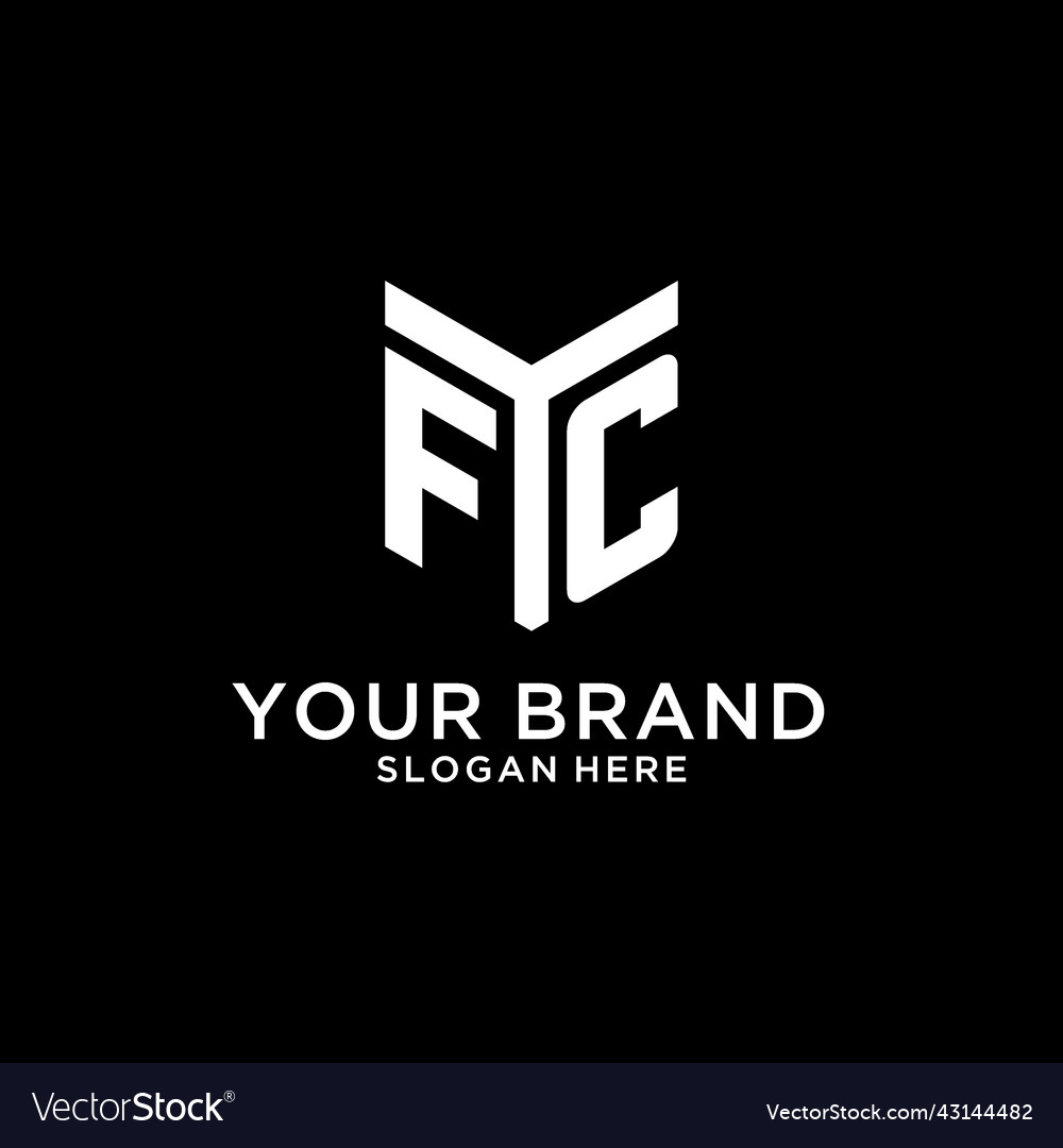 Fc mirror initial logo creative bold monogram Vector Image