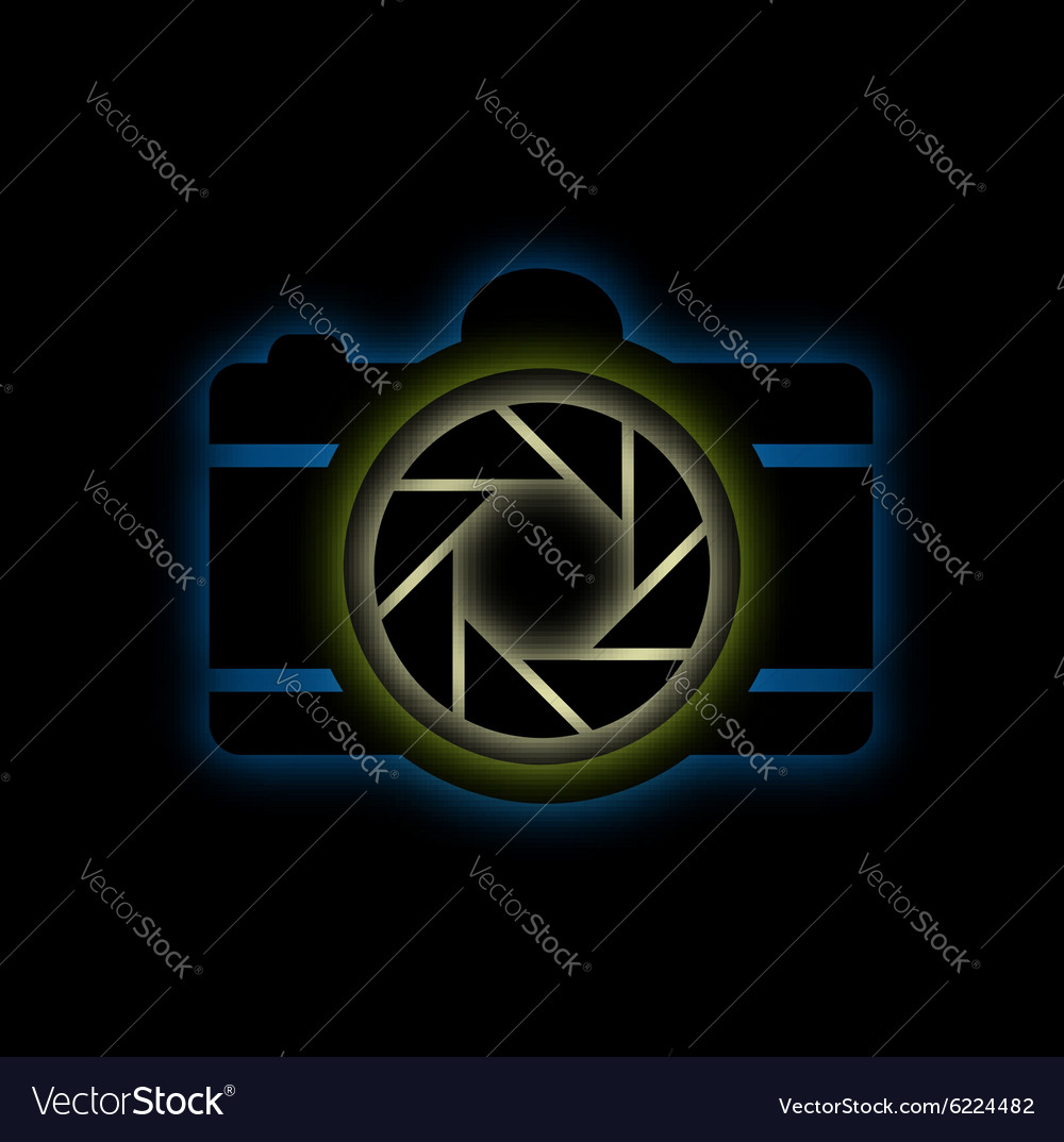 Glowing camera Royalty Free Vector Image - VectorStock