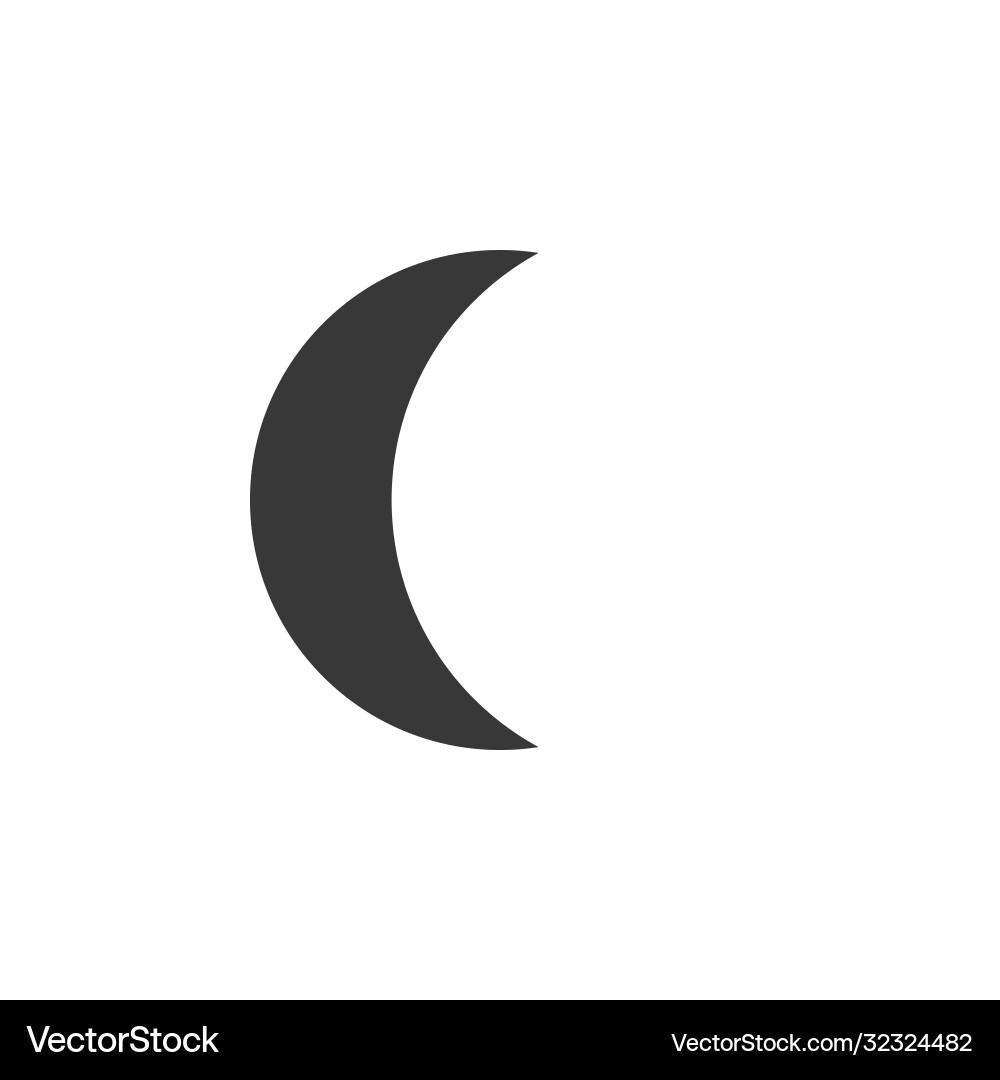 Moon phase waning crescent icon weather glyph Vector Image