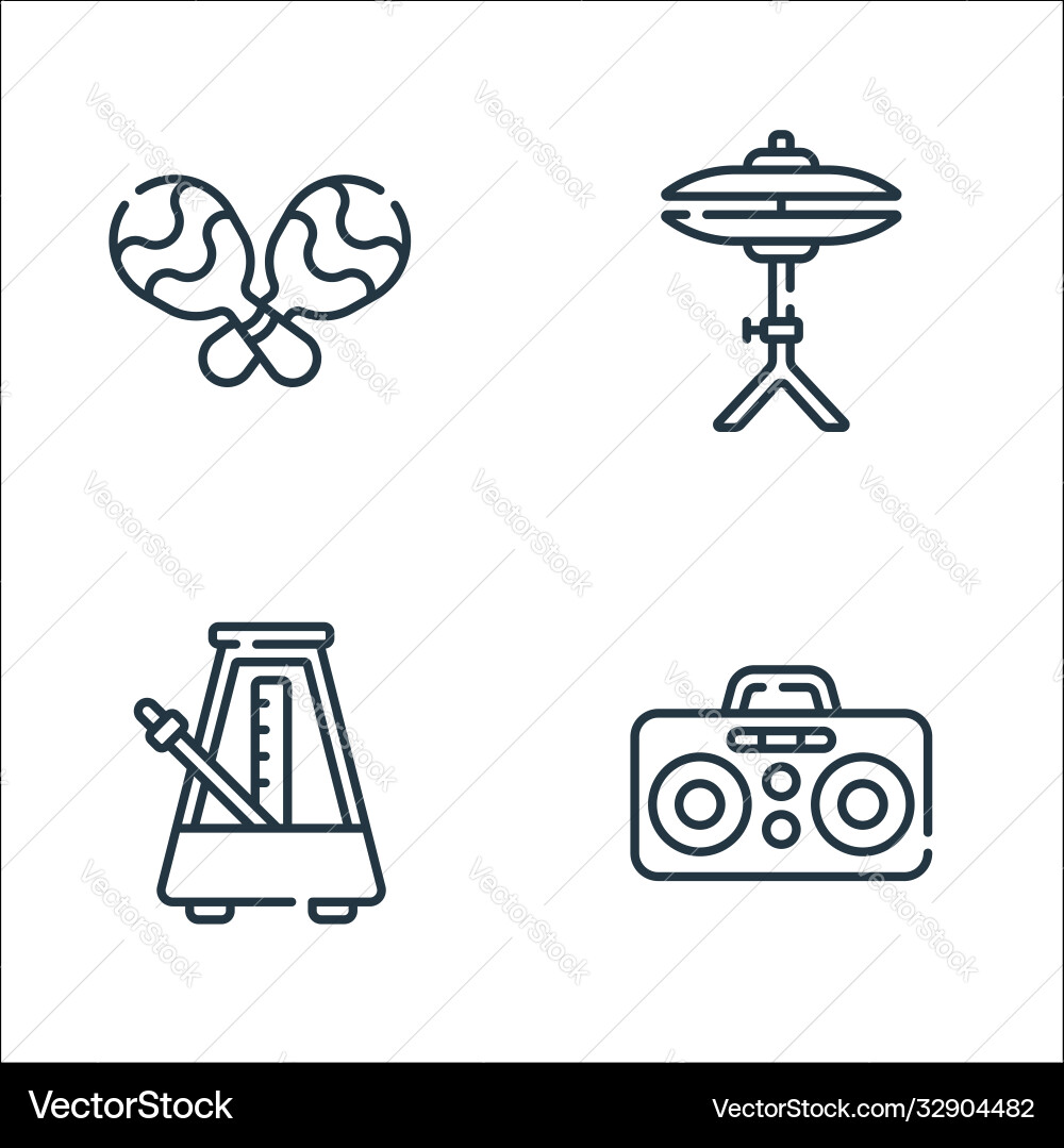 Music line icons linear set quality line set Vector Image