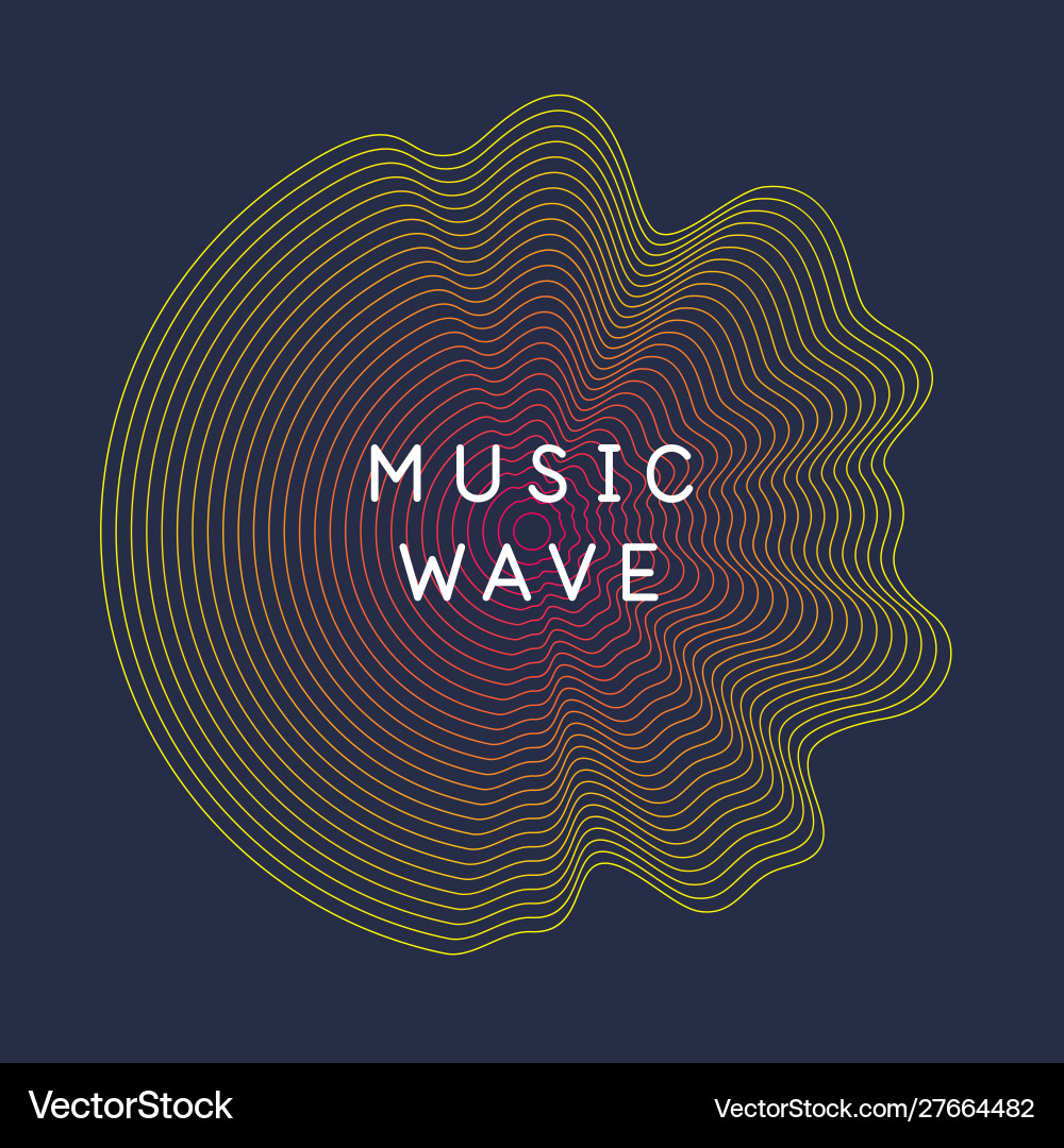 Poster sound wave music on Royalty Free Vector Image