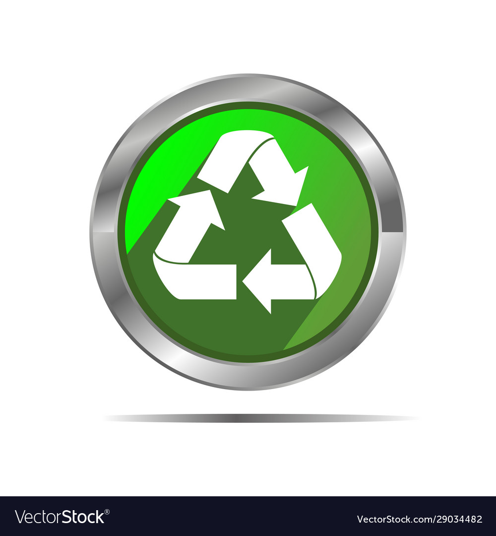 Recycle icon button Royalty Free Vector Image - VectorStock