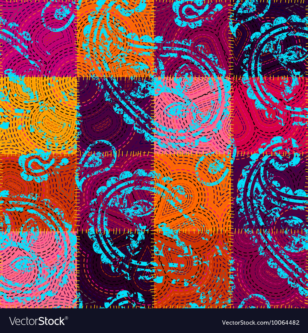 Seamless ethnic patchwork pattern Royalty Free Vector Image