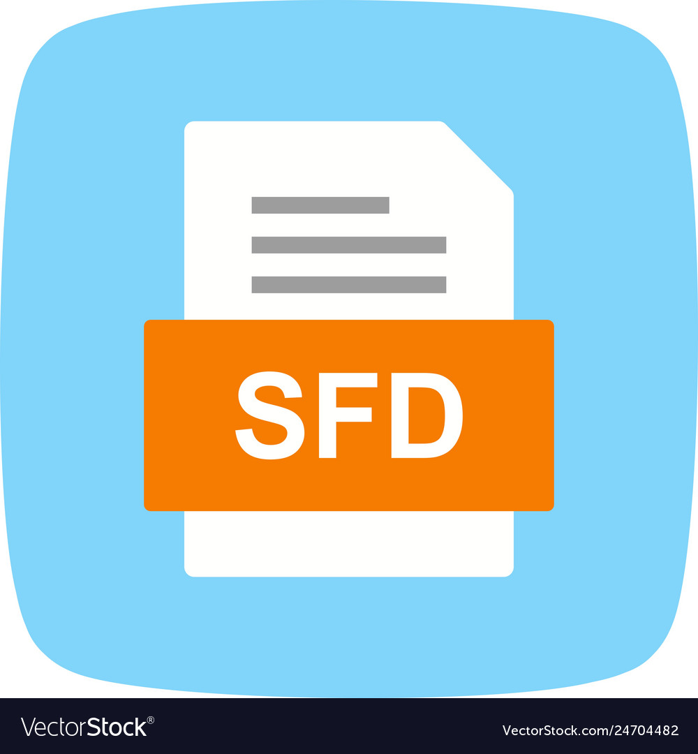 Sfd file document icon Royalty Free Vector Image