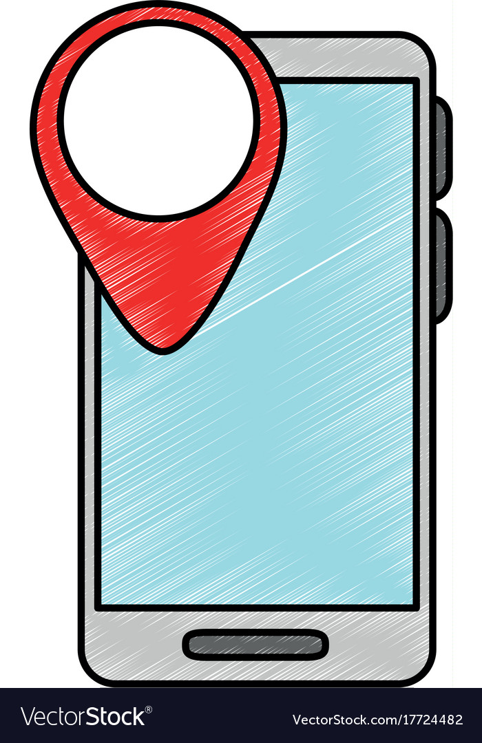 Smartphone device with pointer location Royalty Free Vector