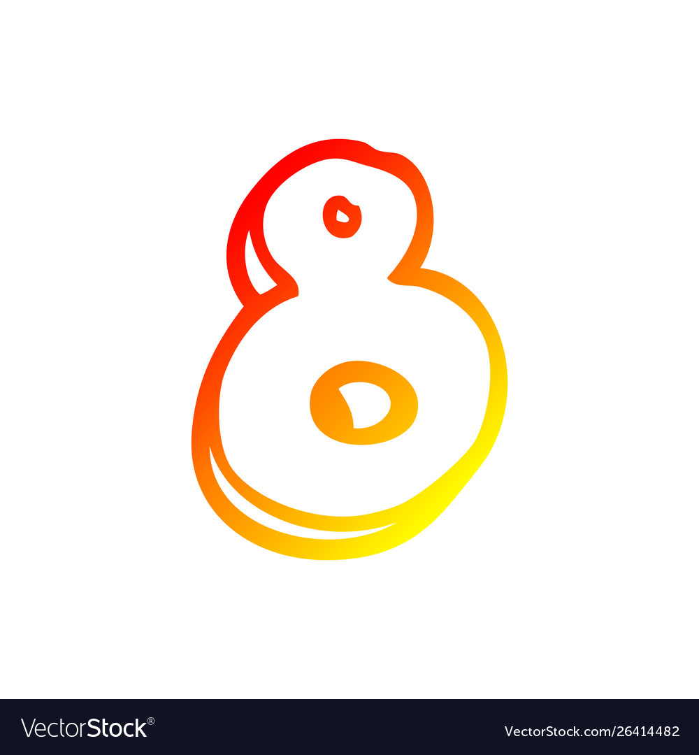 Warm gradient line drawing cartoon number eight Vector Image Warm gradient line drawing cartoon number eight Vector Image