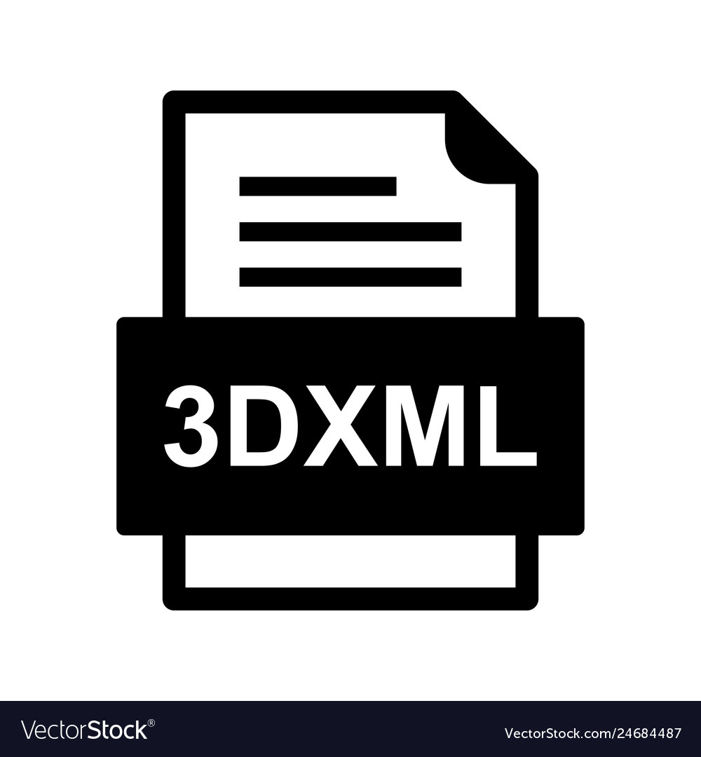 3dxml file document icon Royalty Free Vector Image