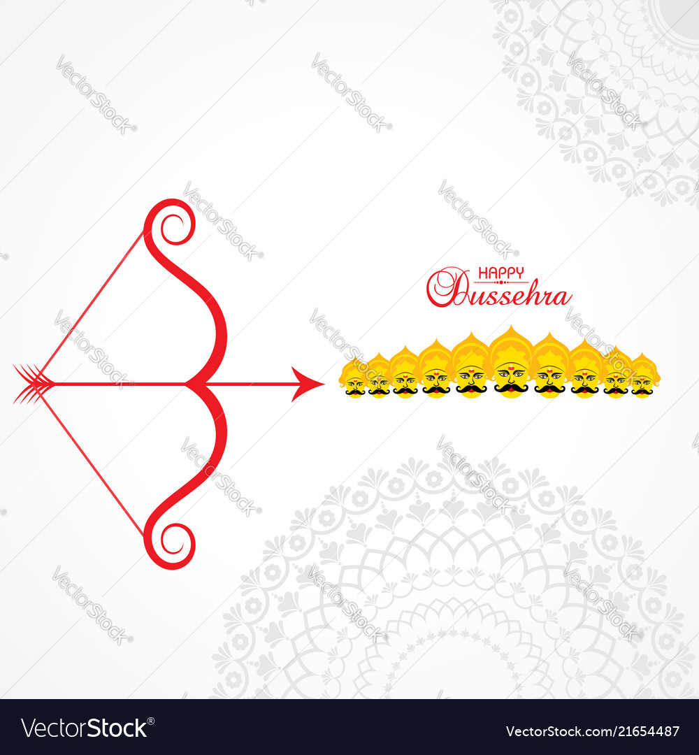 Bow And Arrow In Happy Dussehra Festival Of India Vector Image