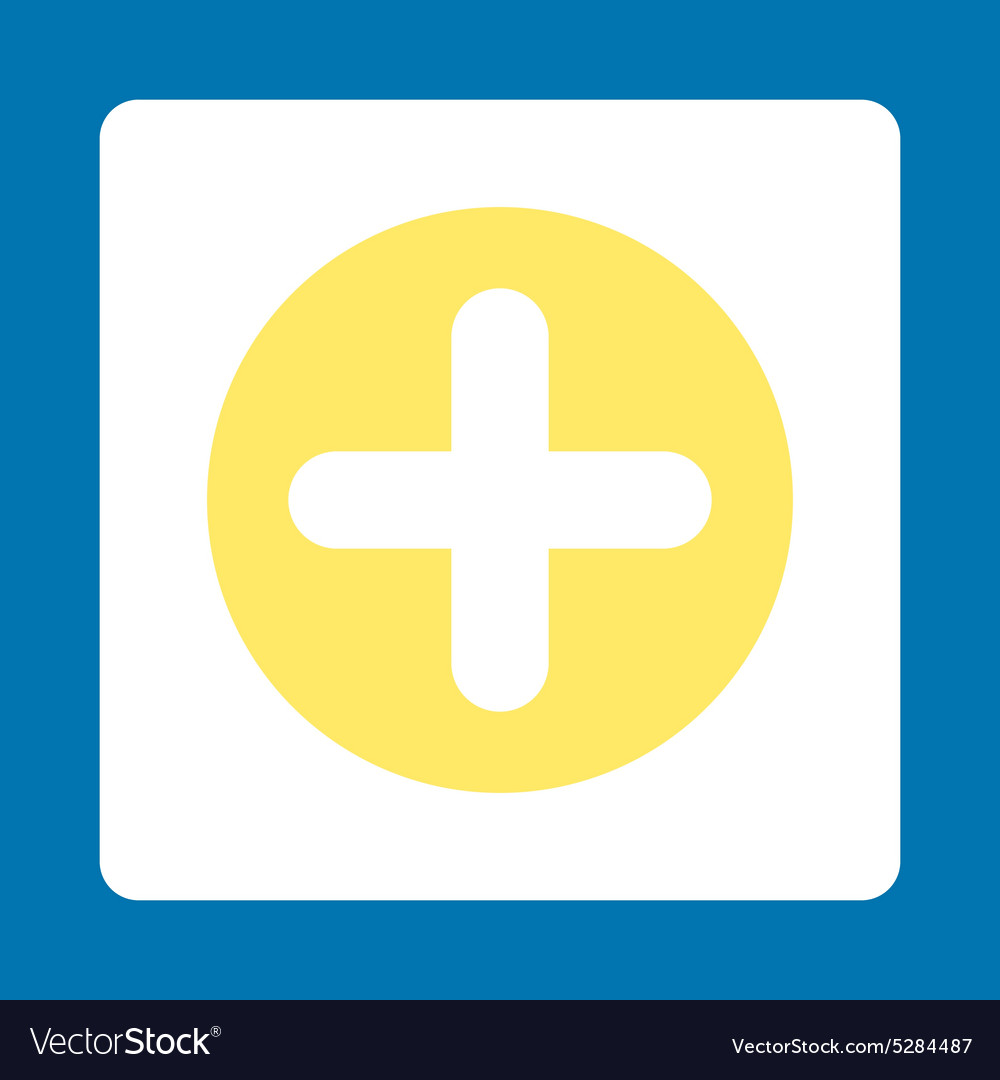 Create flat yellow and white colors rounded button