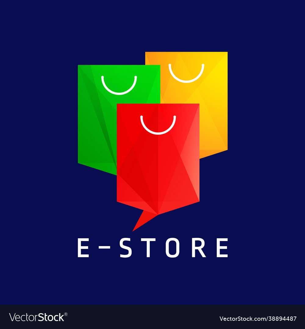 E store colored Royalty Free Vector Image - VectorStock