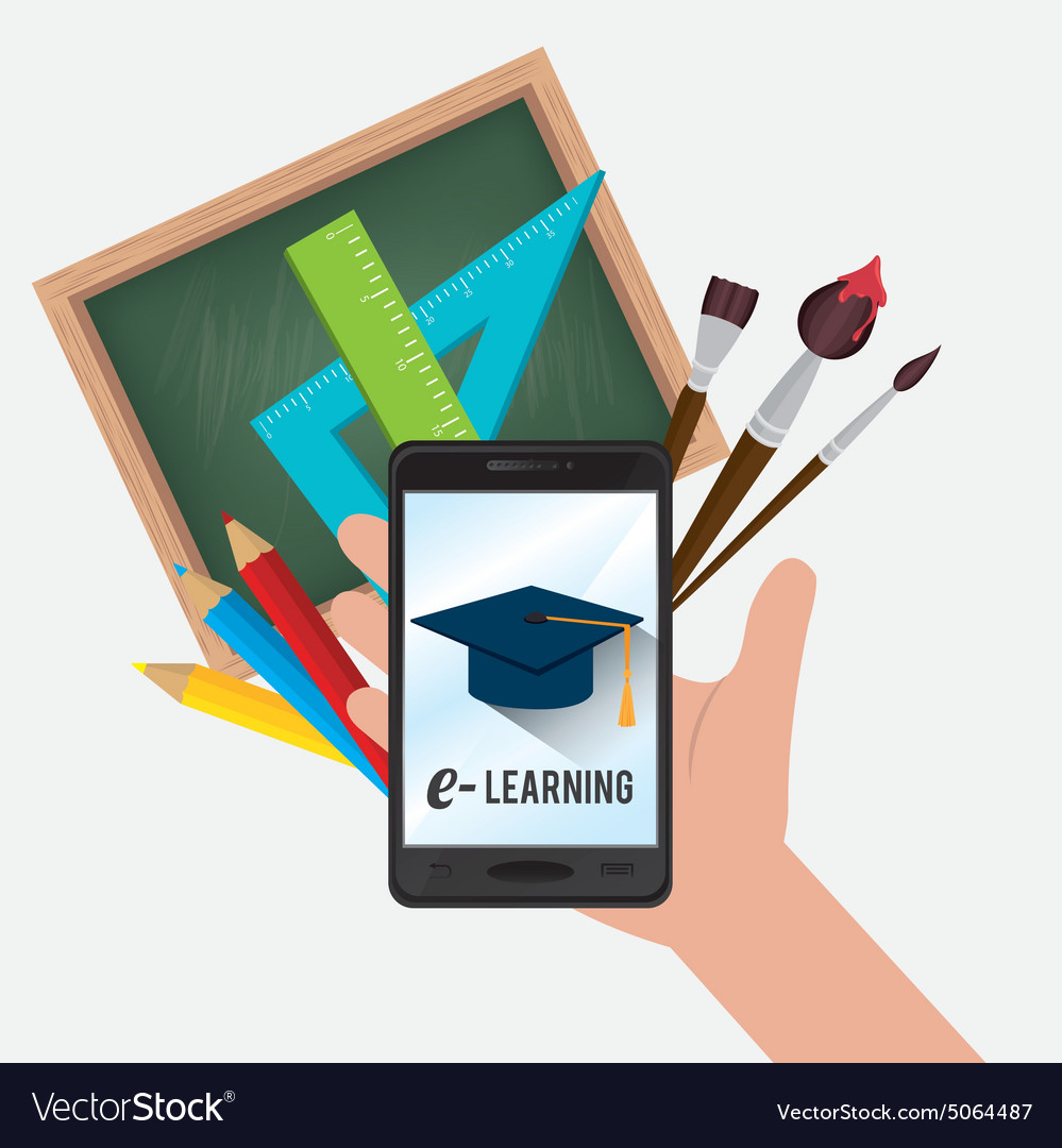Elearning digital design Royalty Free Vector Image