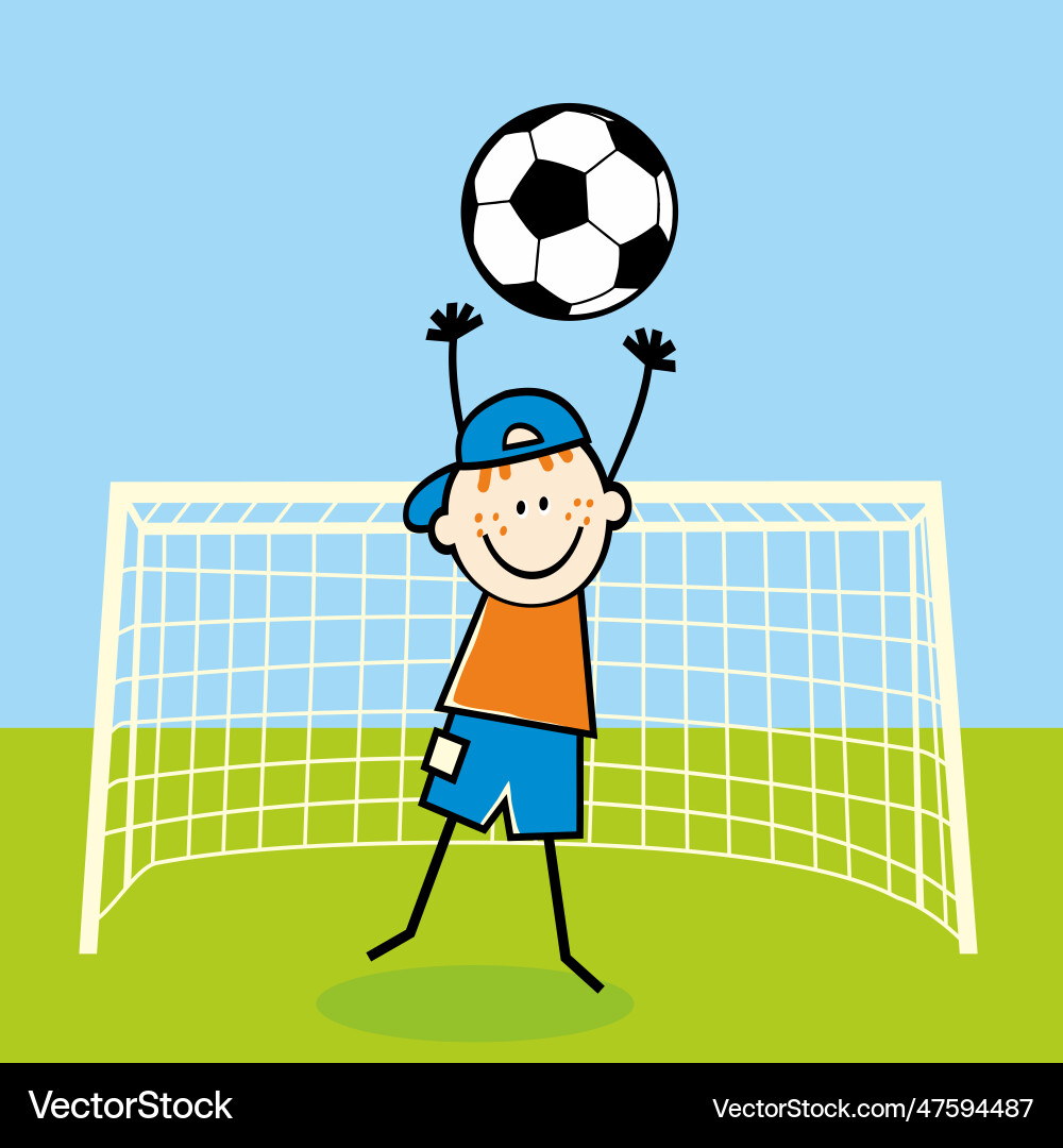 Football goalkeeper keeper boy Royalty Free Vector Image