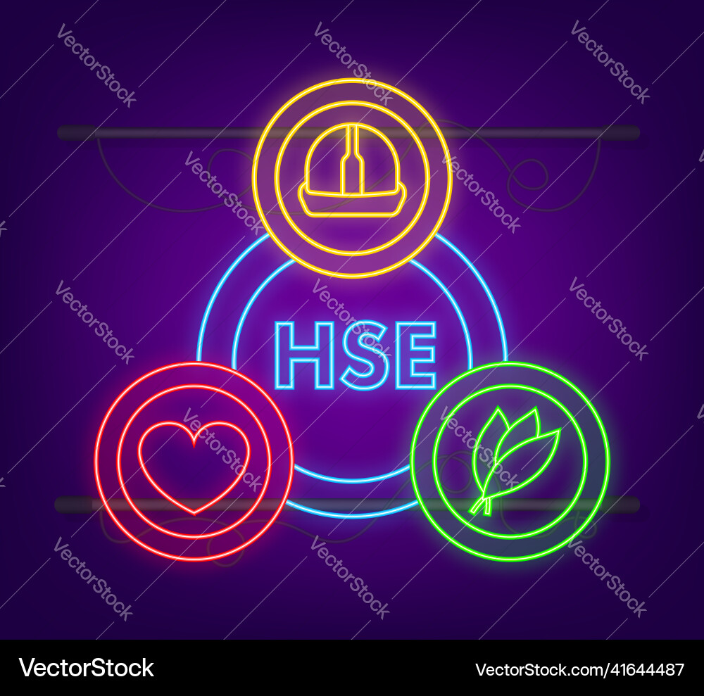 Hse - health safety environment environmental Vector Image