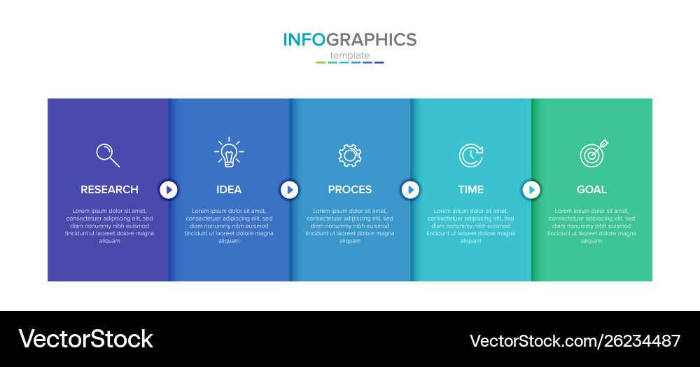 Infographic label template with icons 5 Royalty Free Vector
