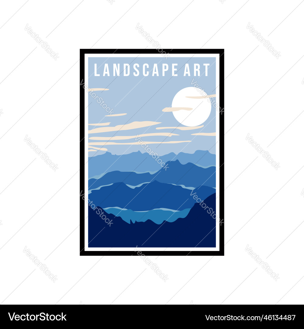 Landscape scenery art wallpaper graphic template Vector Image