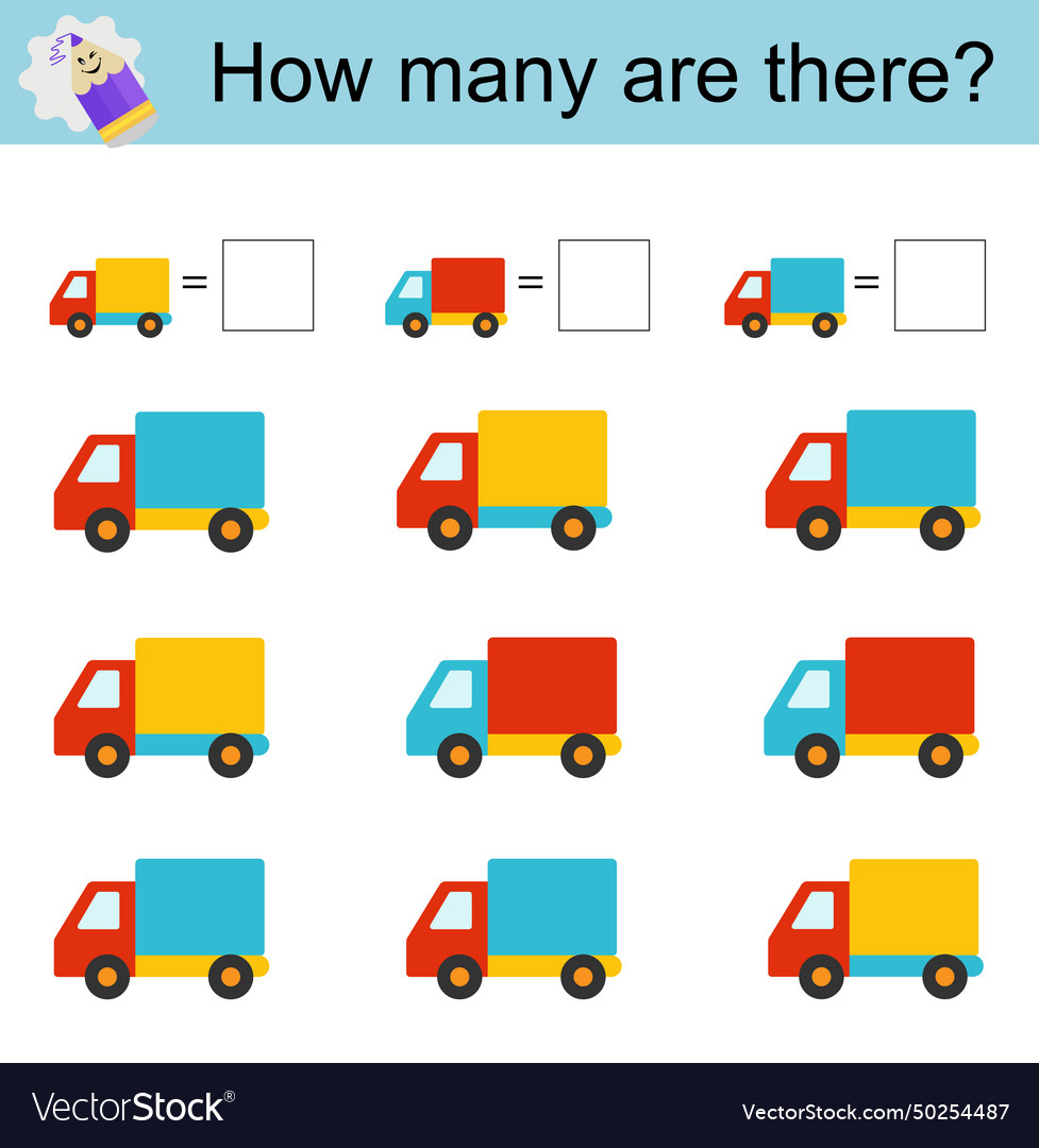 Math activity for children developing numeracy Vector Image