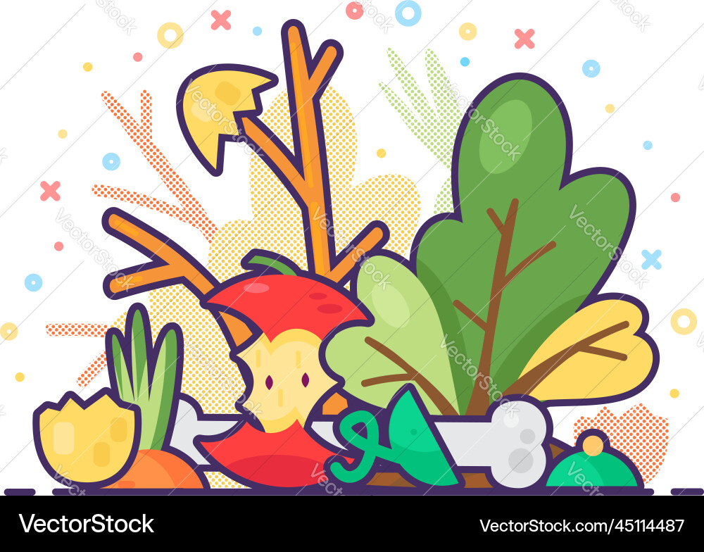 Organic waste and environmental nature Royalty Free Vector