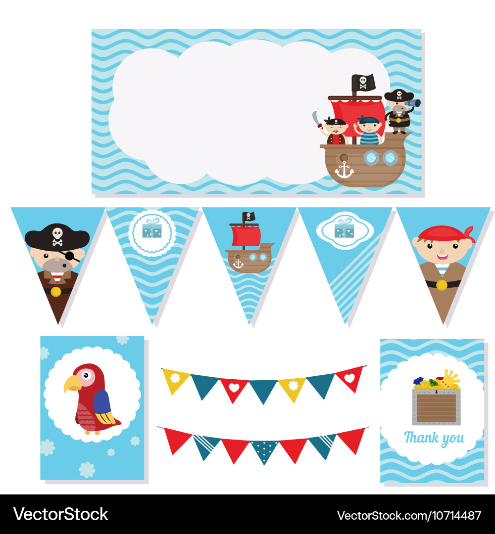 Set of birthday party elements Royalty Free Vector Image
