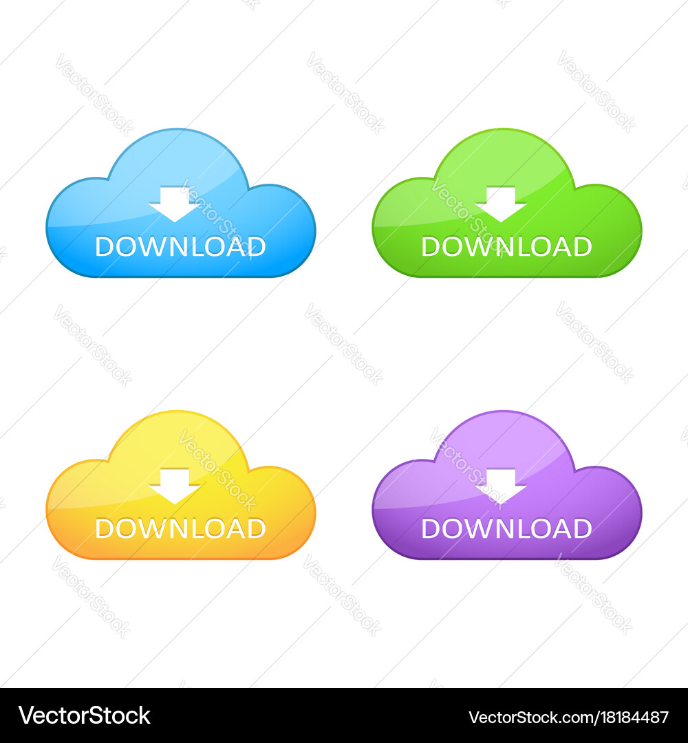 Set of download buttons Royalty Free Vector Image