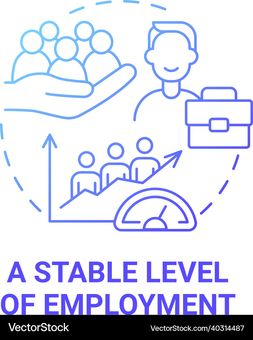 Stable level of employment blue gradient concept Vector Image