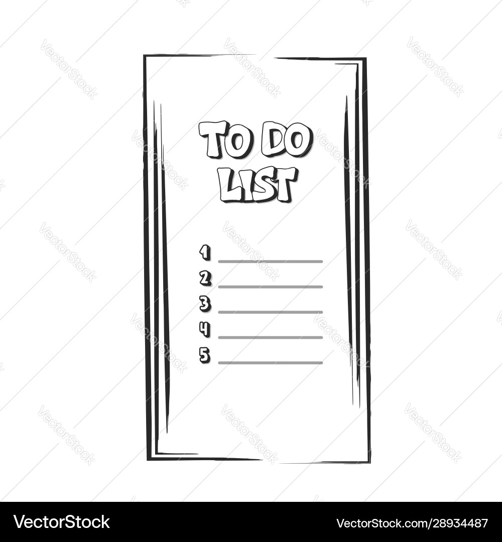 To do list template blank Royalty Free Vector Image