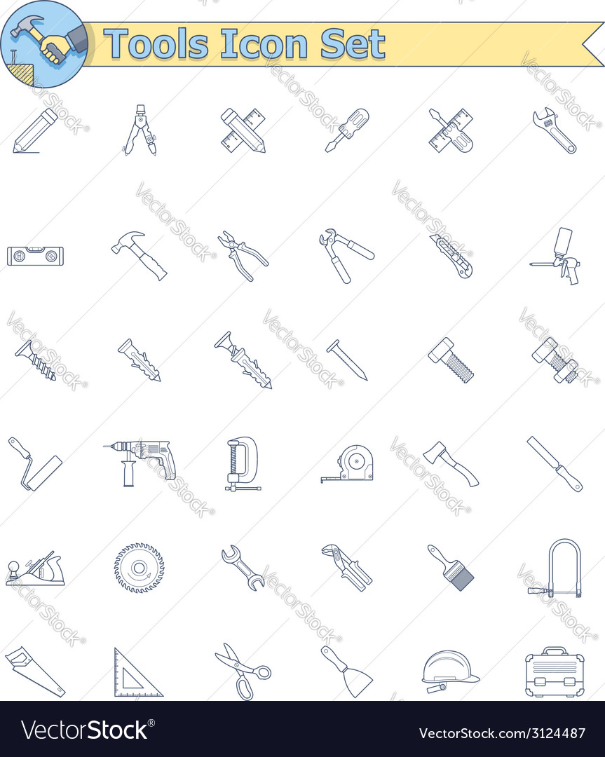 Tools icon set Royalty Free Vector Image - VectorStock
