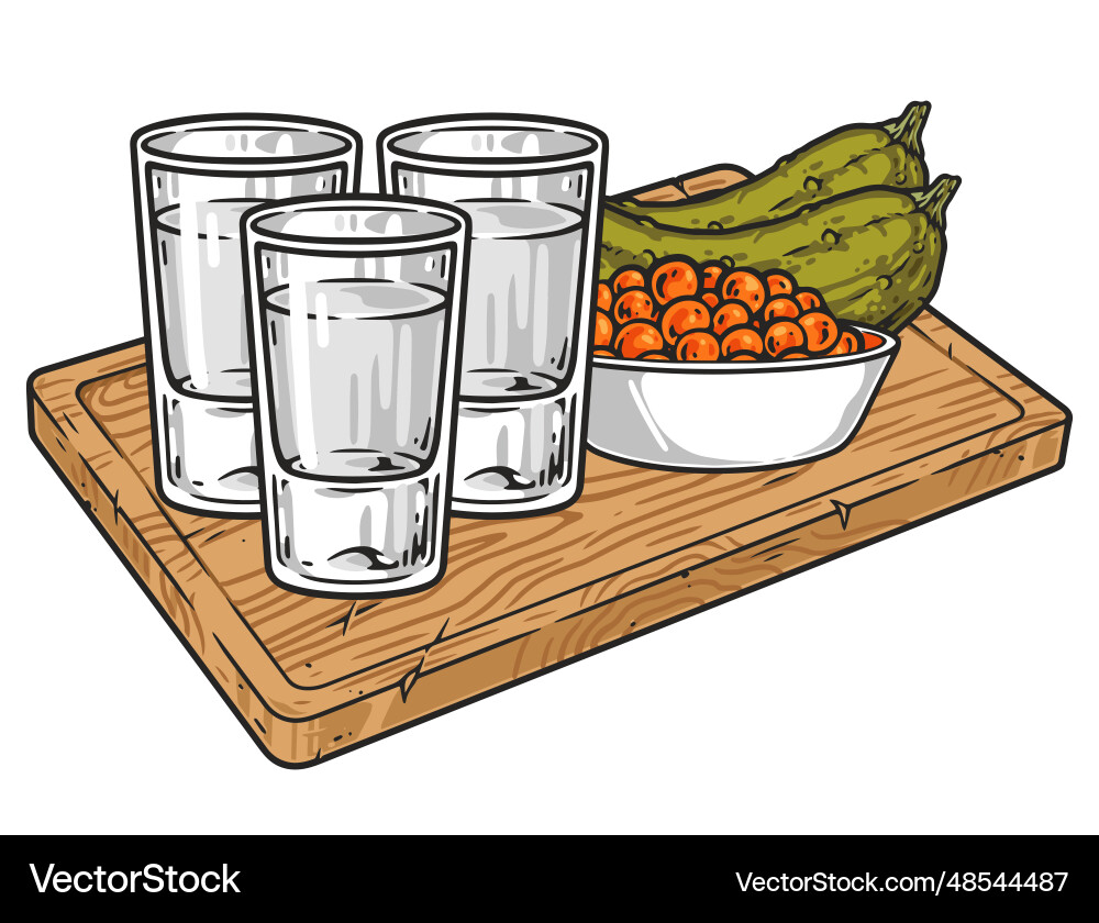 Vodka glass shot label colorful Royalty Free Vector Image