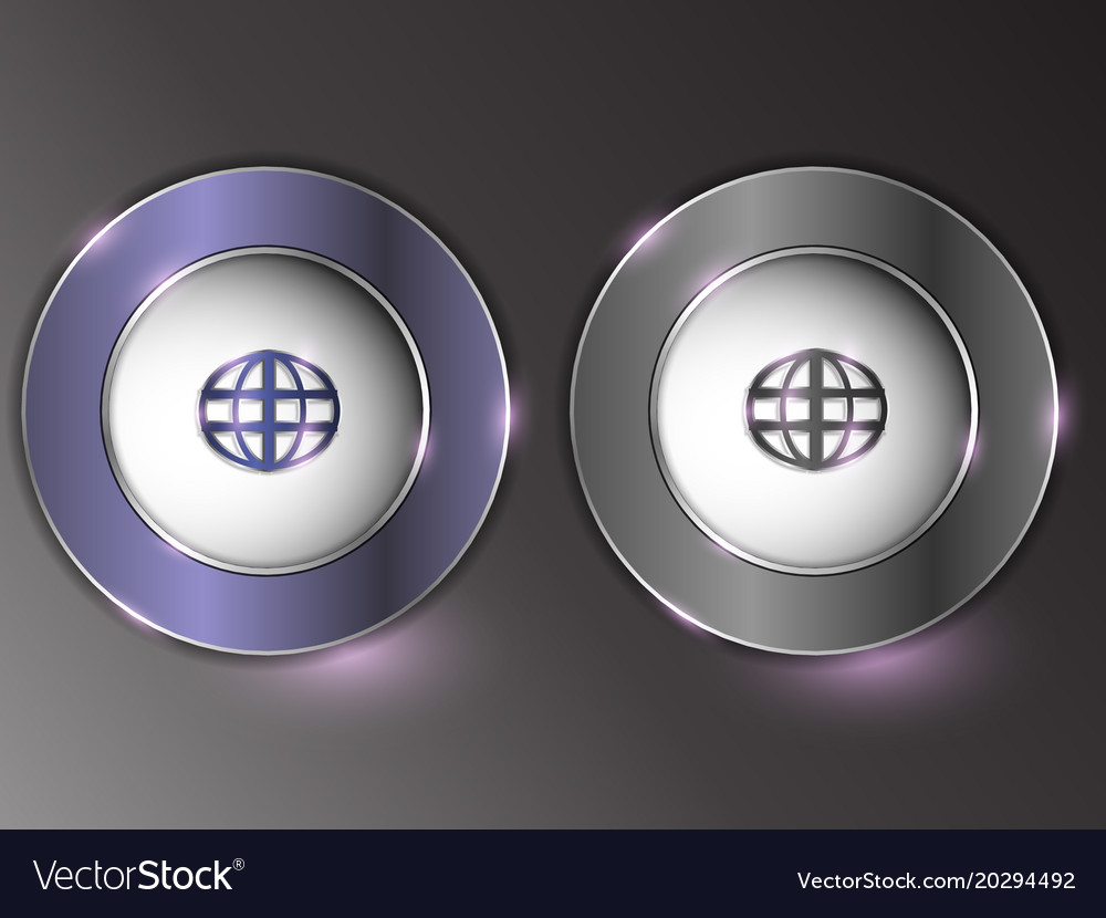 3d silver button on gray background Royalty Free Vector